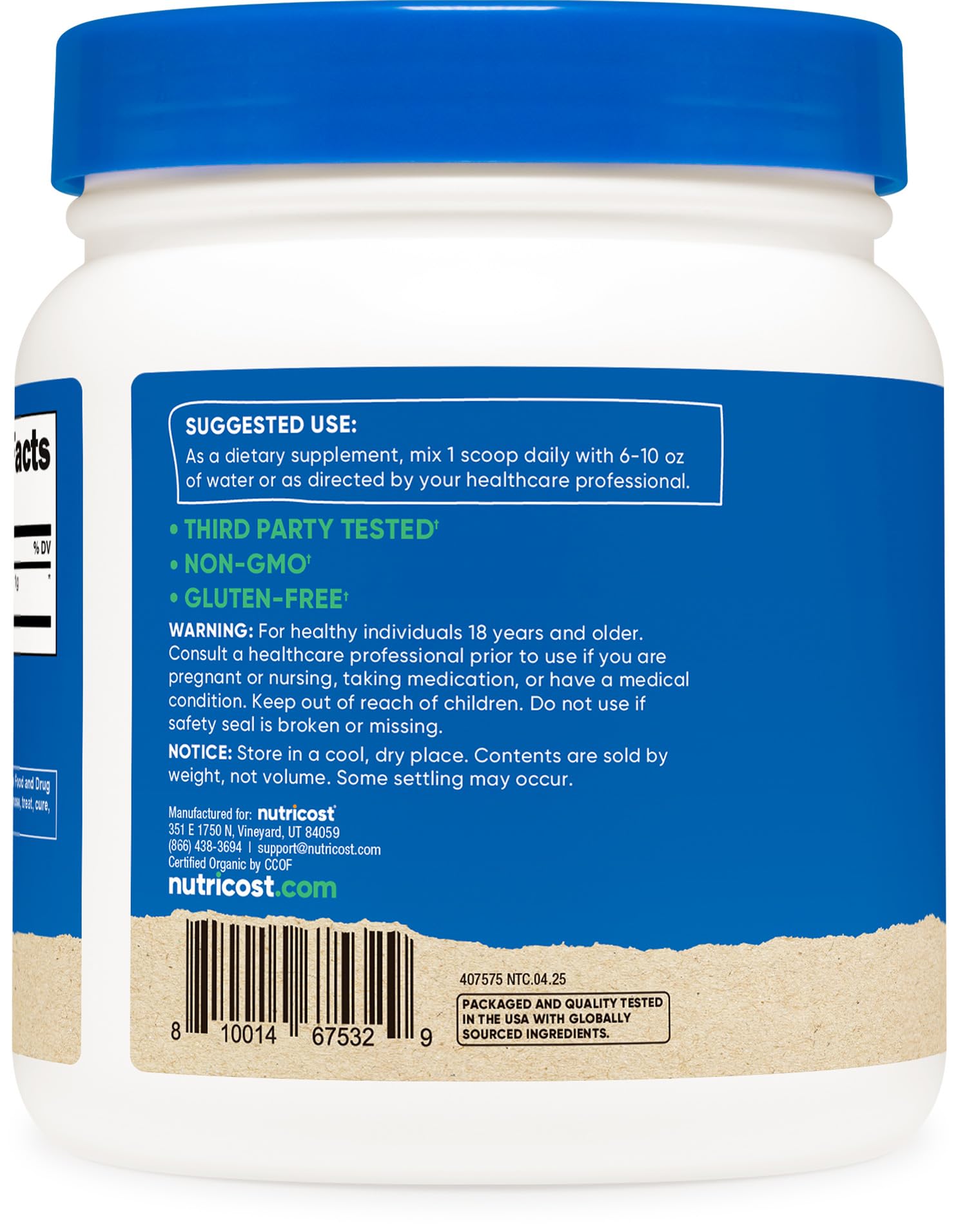nutricost spirulina for vegan diets