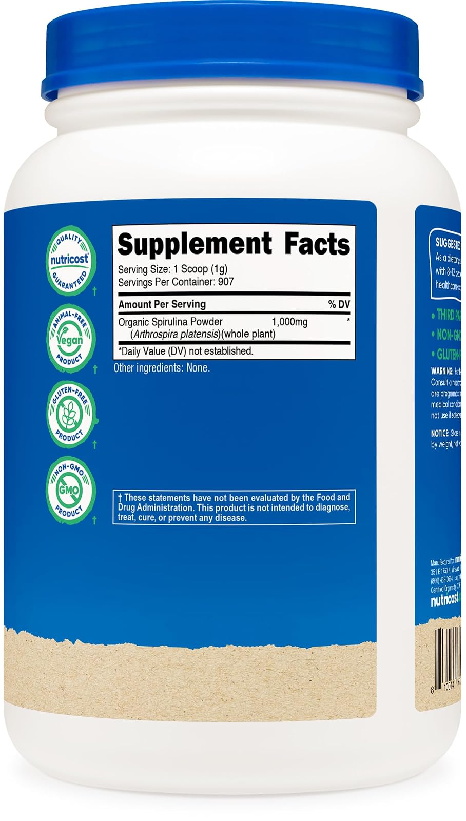 nutricost spirulina for vegan protein