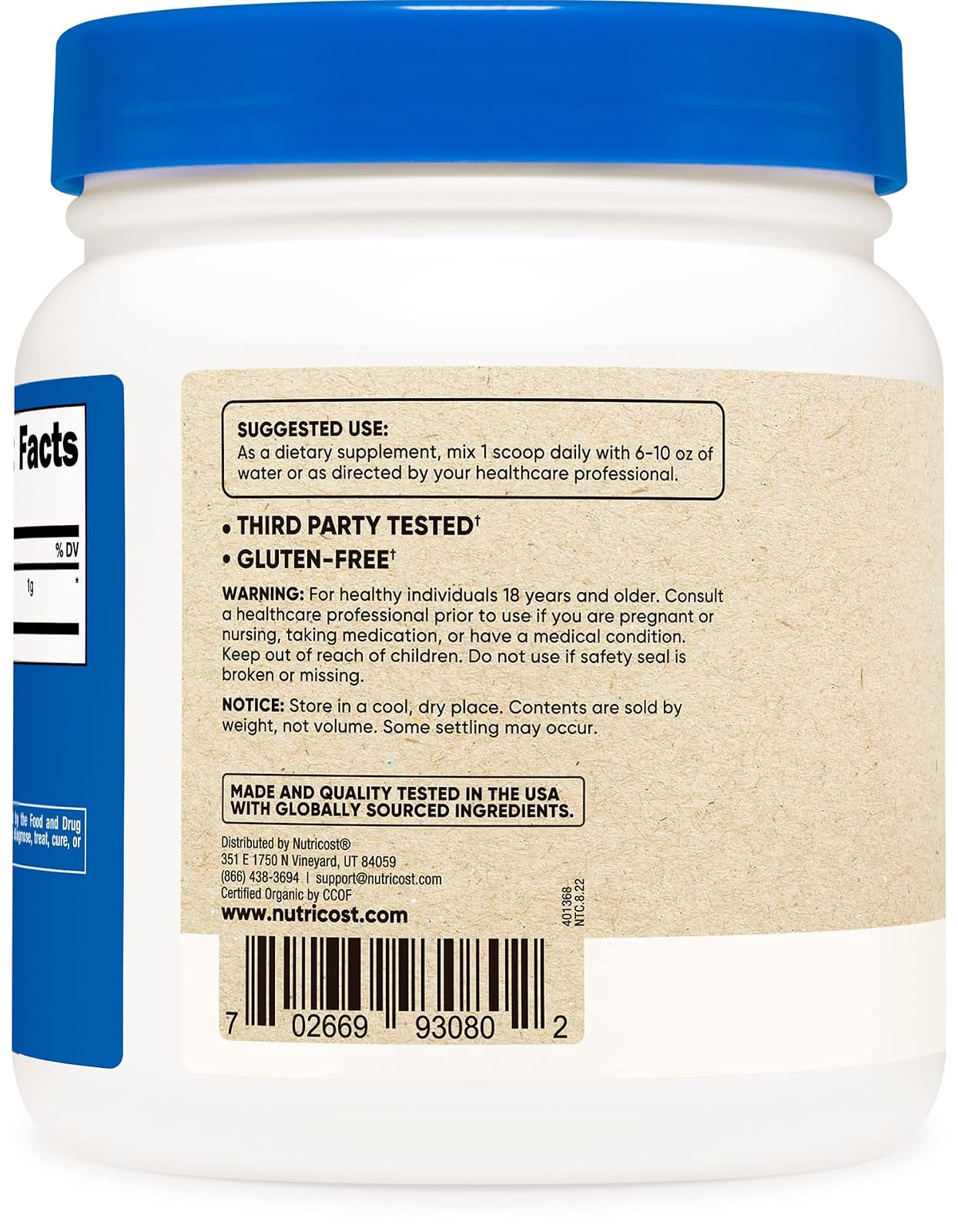 nutricost spirulina powder for energy