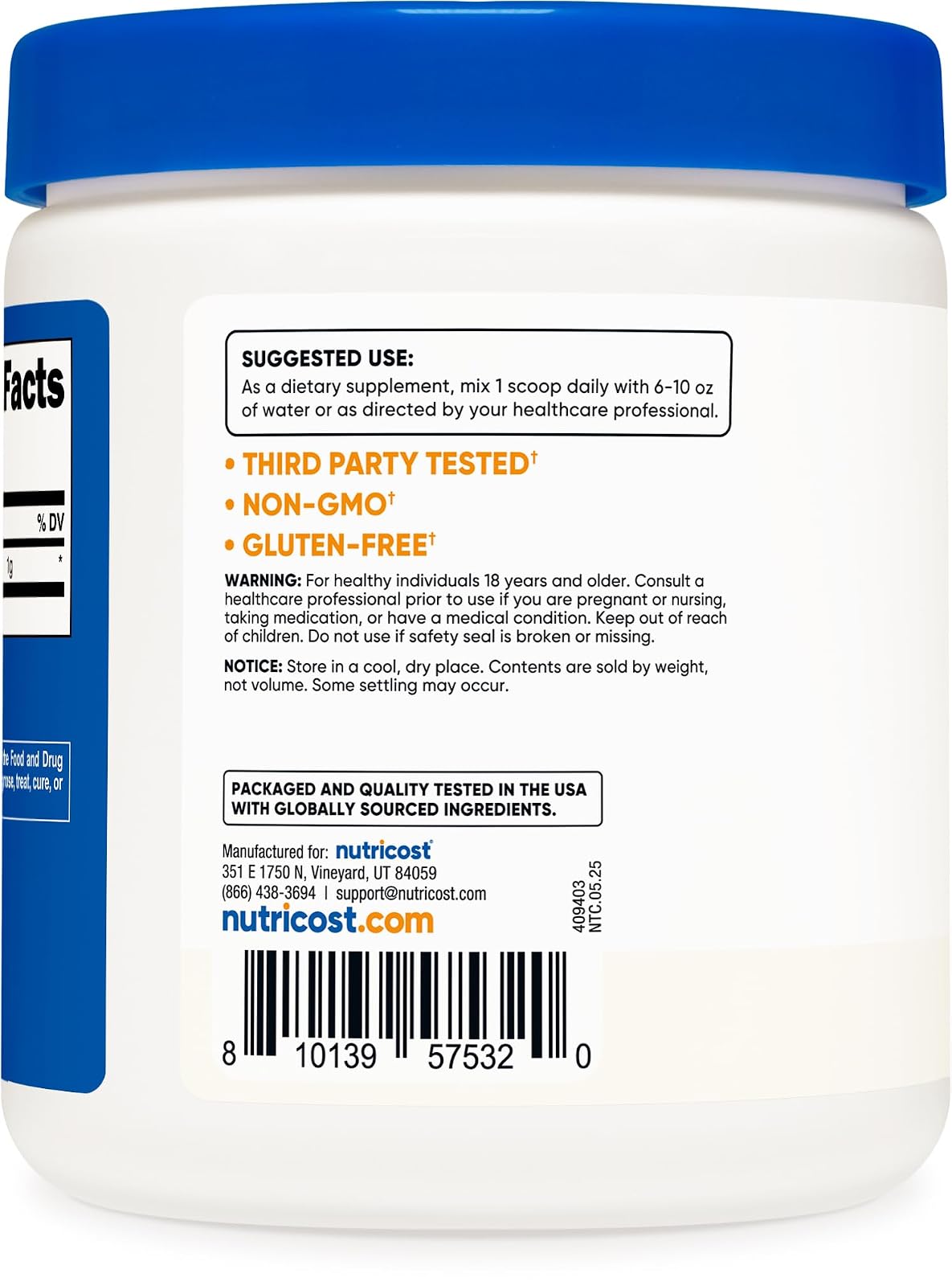 Nutricost supplement for muscle recovery