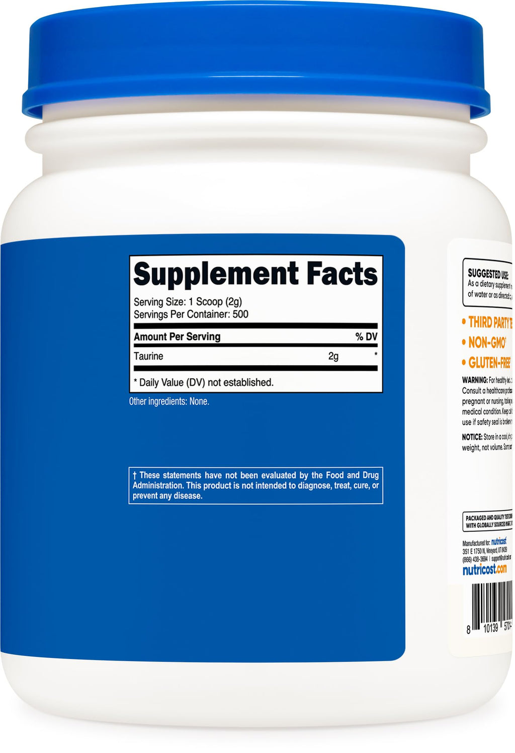 Nutricost taurine for enhanced performance