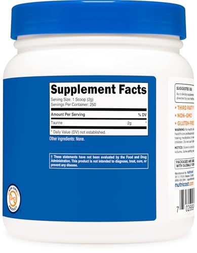 nutricost taurine powder for daily health