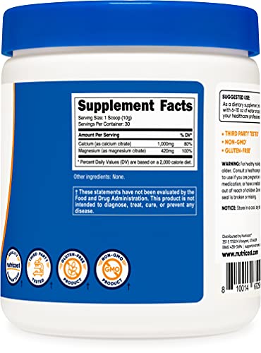 Nutricost unflavored calcium supplement