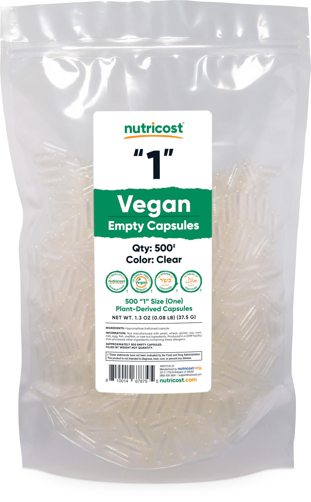 Nutricost vegan empty capsules