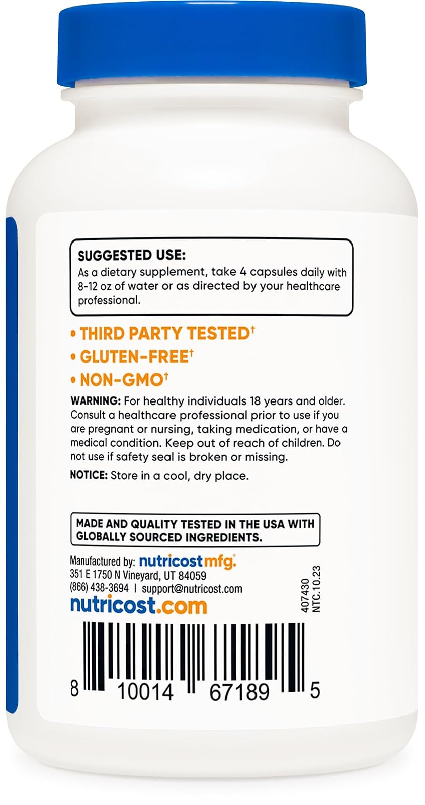 Nutricost veggie capsules for daily magnesium