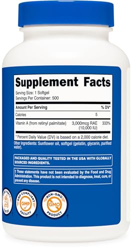 Nutricost vitamin A for skin health