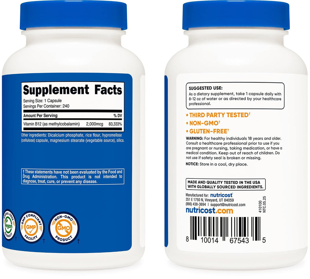 Nutricost vitamin B12 for energy