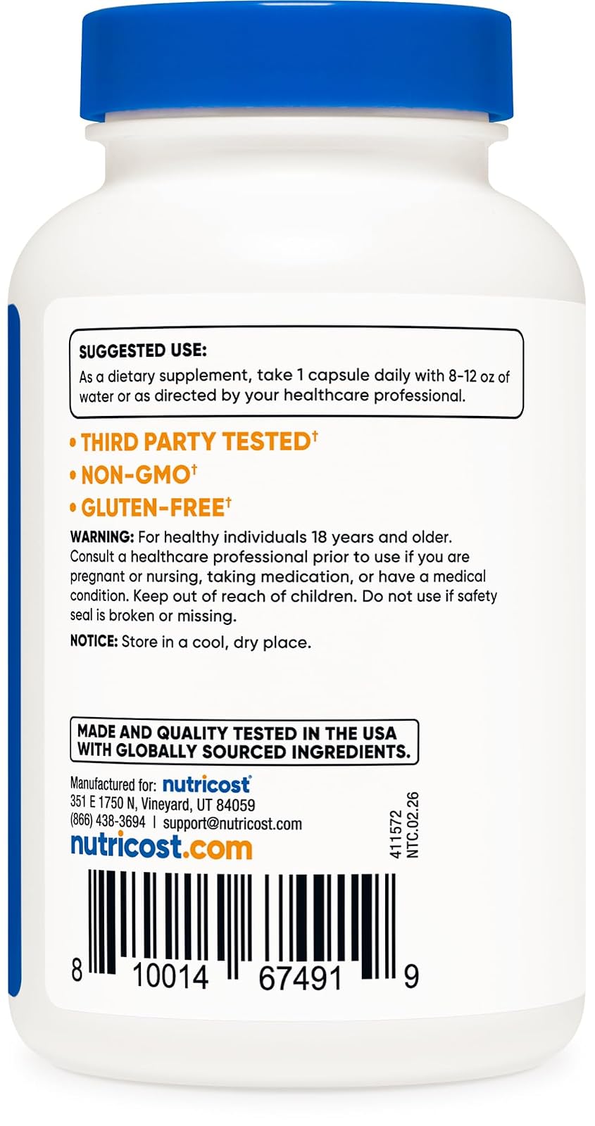 Nutricost Vitamin B5 health benefits