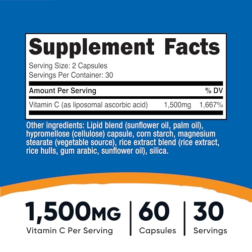 Nutricost Vitamin C 1500 mg supplement