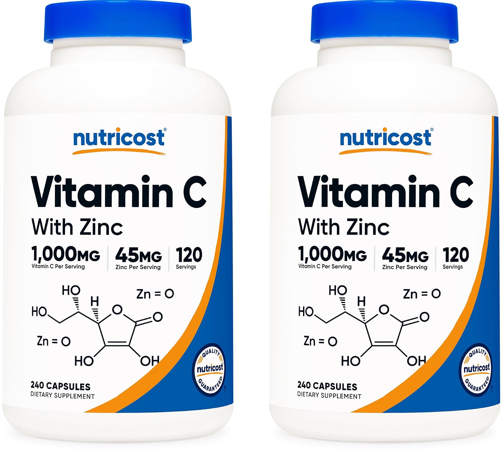 Nutricost vitamin C with zinc capsules
