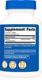 Nutricost Vitamin D3 softgels for mood support
