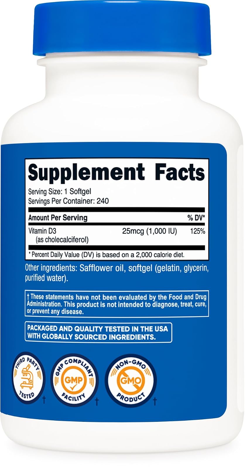 Nutricost Vitamin D3 softgels for mood support