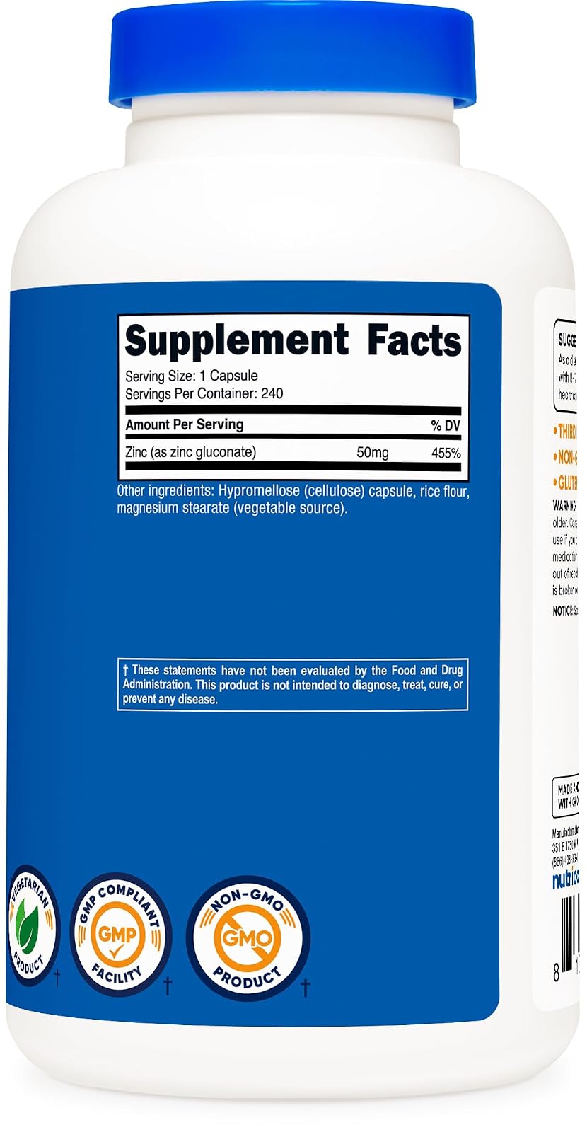 Nutricost zinc for skin health