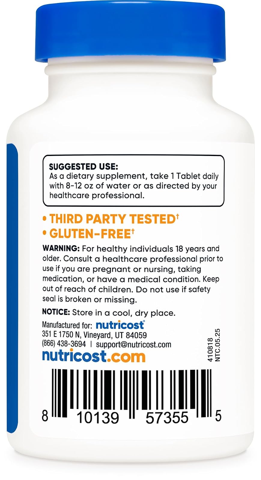 Nutricost zinc tablets for daily health