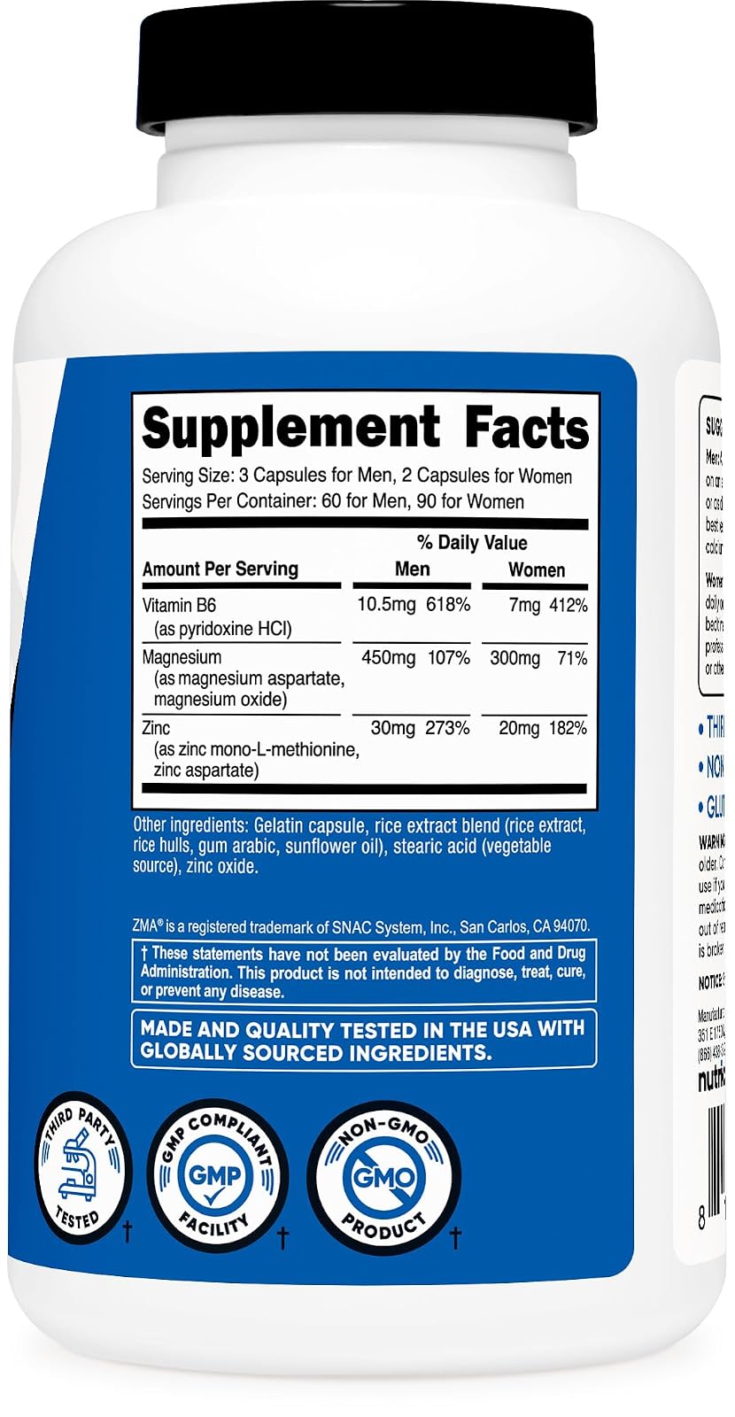 Nutricost ZMA essential vitamins blend