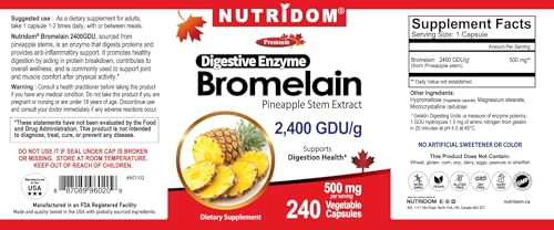 Nutridom bromelain for inflammation reduction