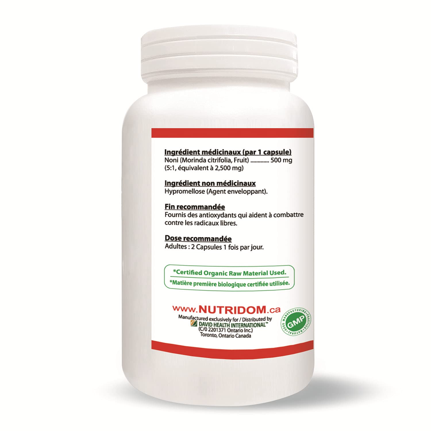 Nutridom noni capsules for natural antioxidants
