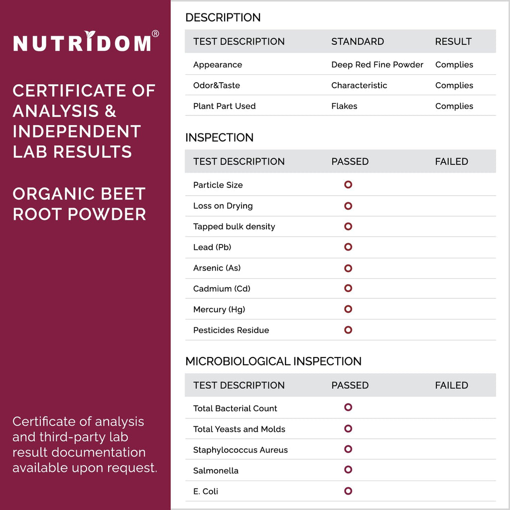 Nutridom red beet powder for wellness