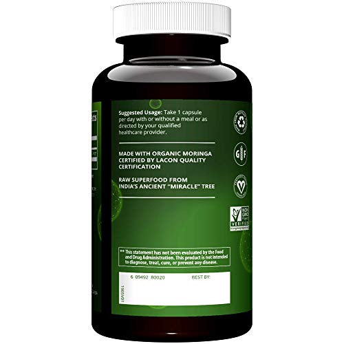 Nutrient-dense moringa capsules for wellness