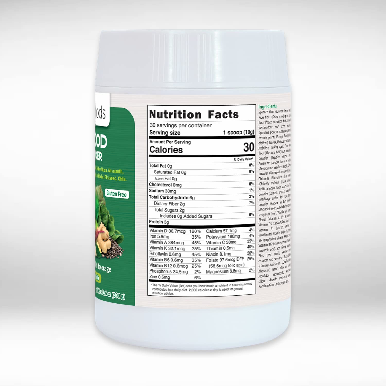 Nutrient-dense spirulina and chlorella