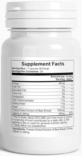 nutrient-rich bee bread capsules
