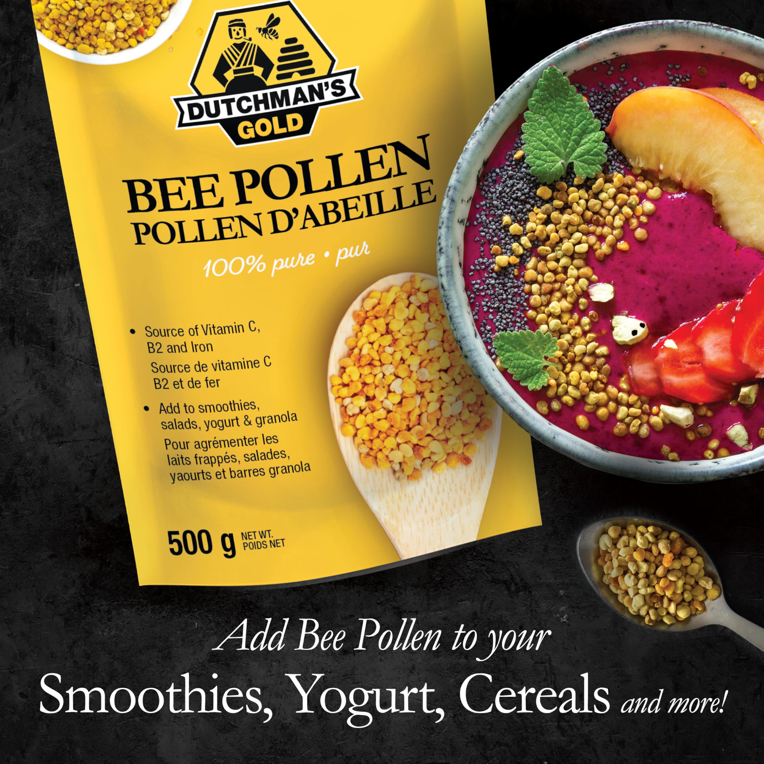 nutrient-rich bee pollen granules