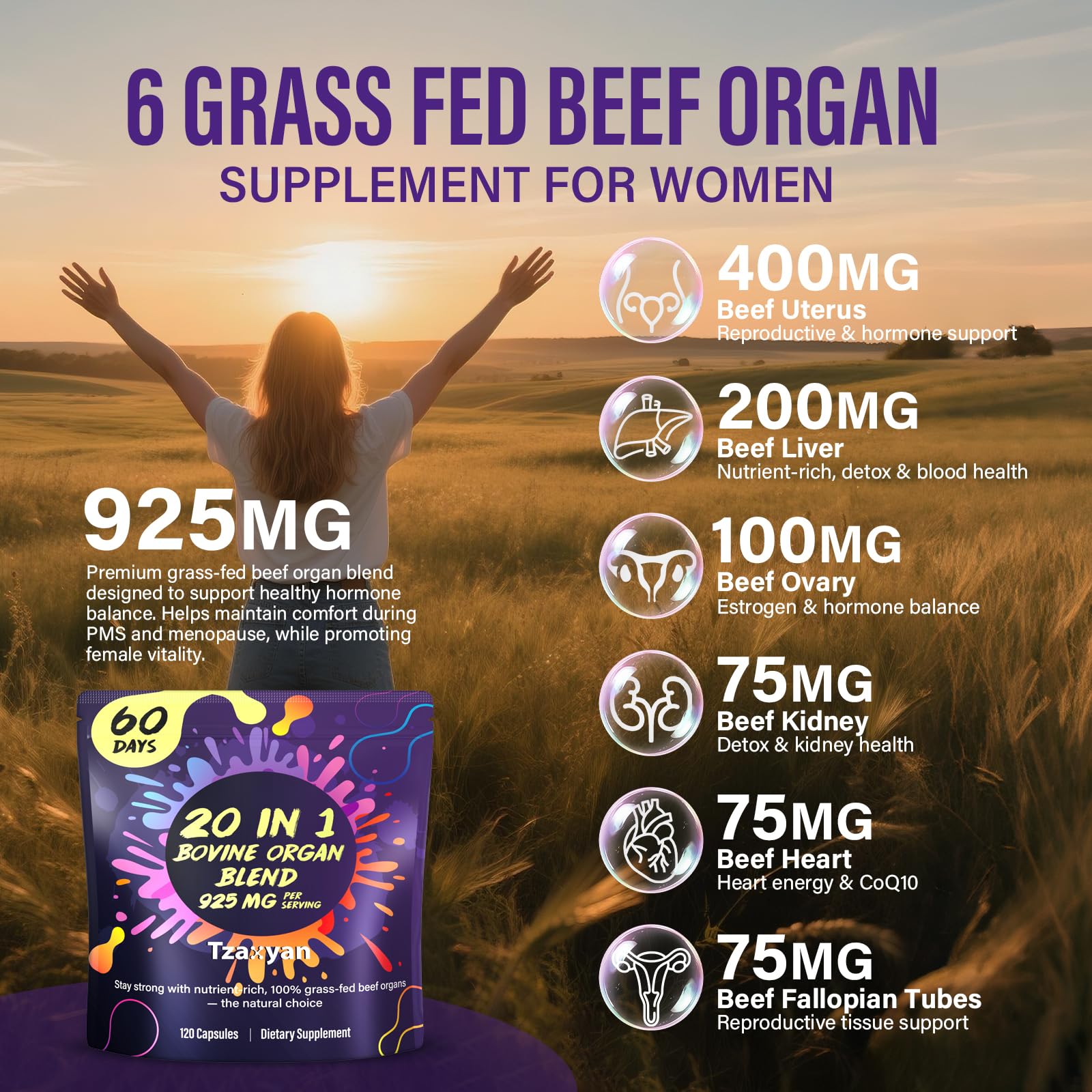 nutrient-rich beef organ capsules