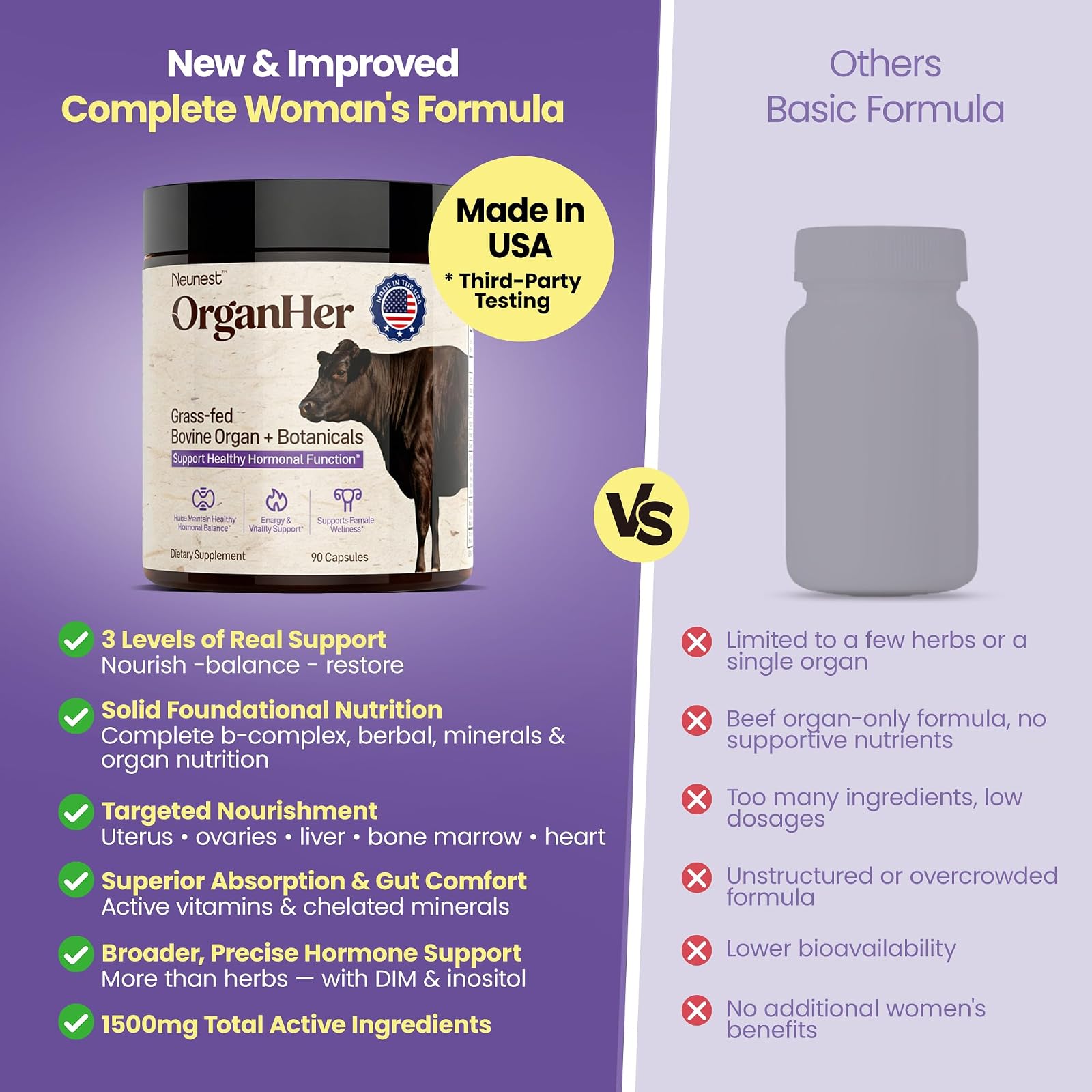 Nutrient-rich beef organ supplement