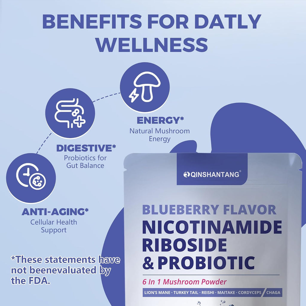 Nutrient-rich blueberry mushroom blend