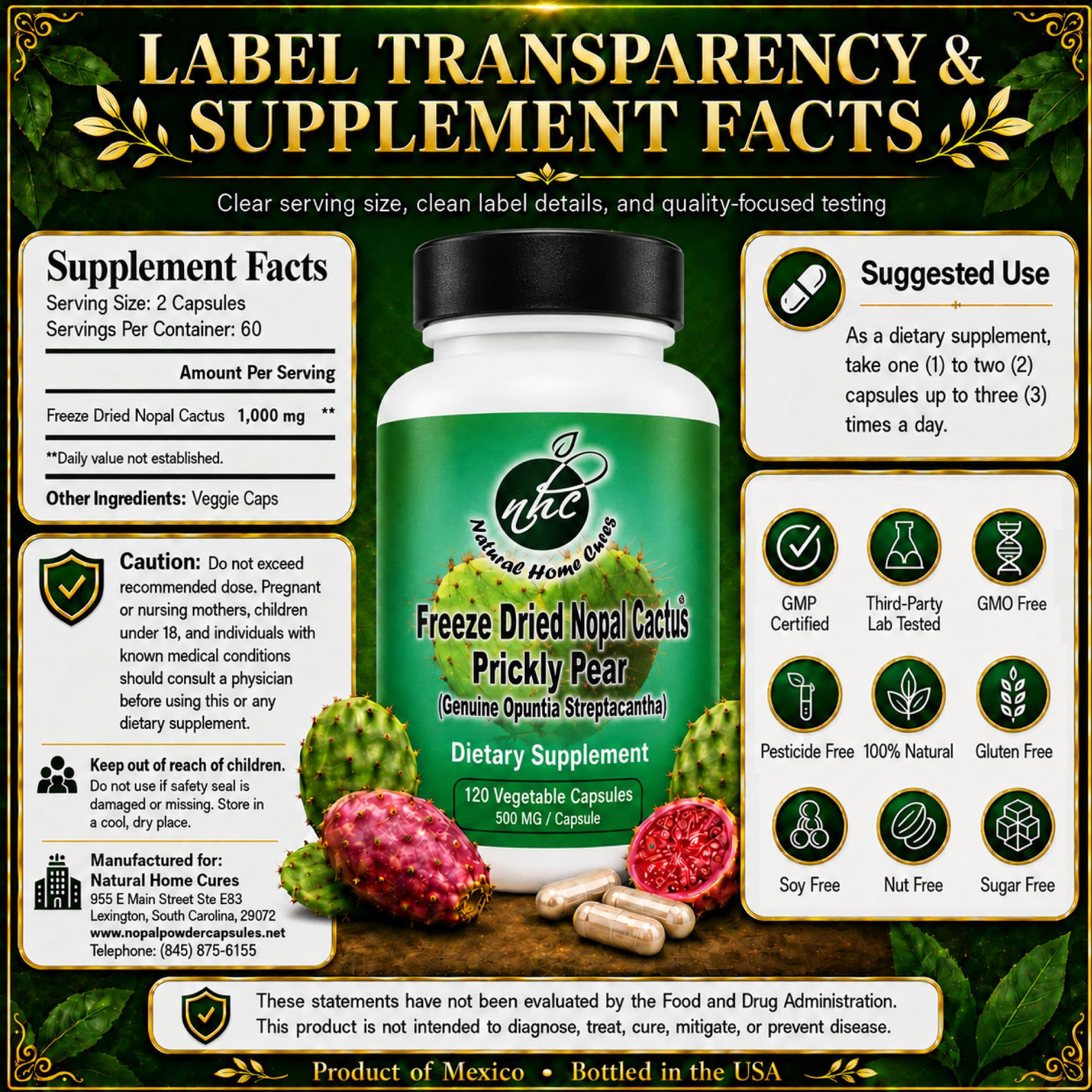 nutrient-rich cactus powder capsules
