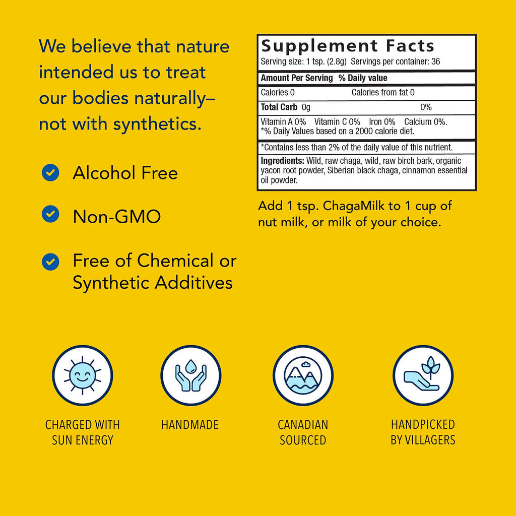 Nutrient-rich chaga drink mix