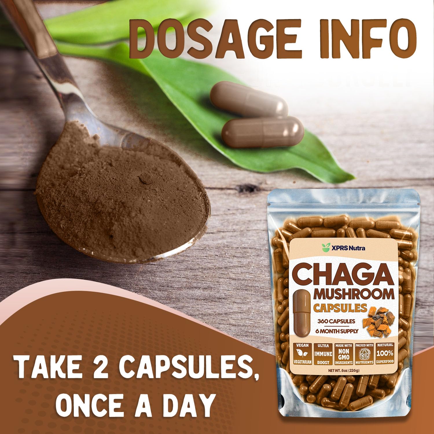 nutrient-rich chaga mushroom extract