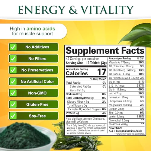 nutrient-rich chlorella plant tablets