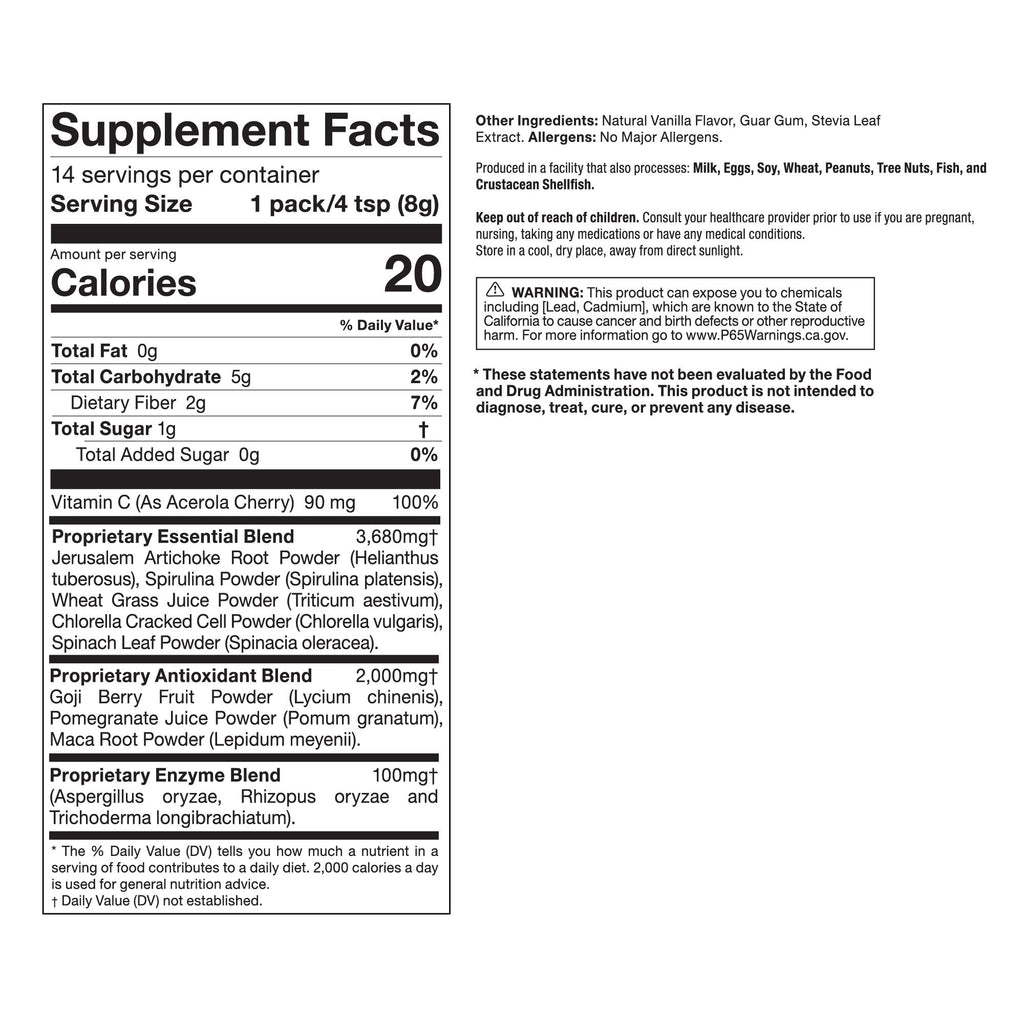 nutrient-rich chlorella powder packs