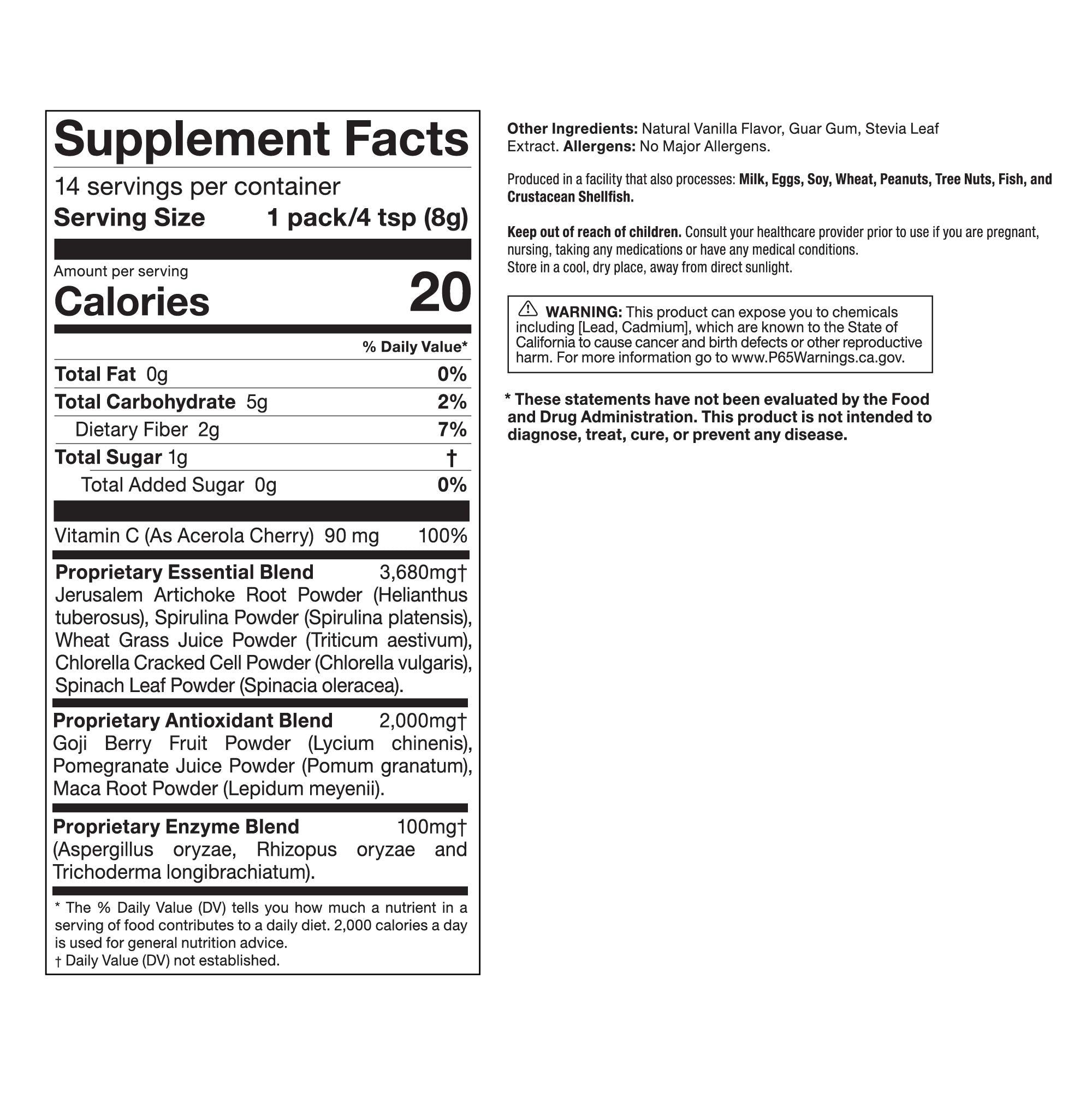 nutrient-rich chlorella powder packs