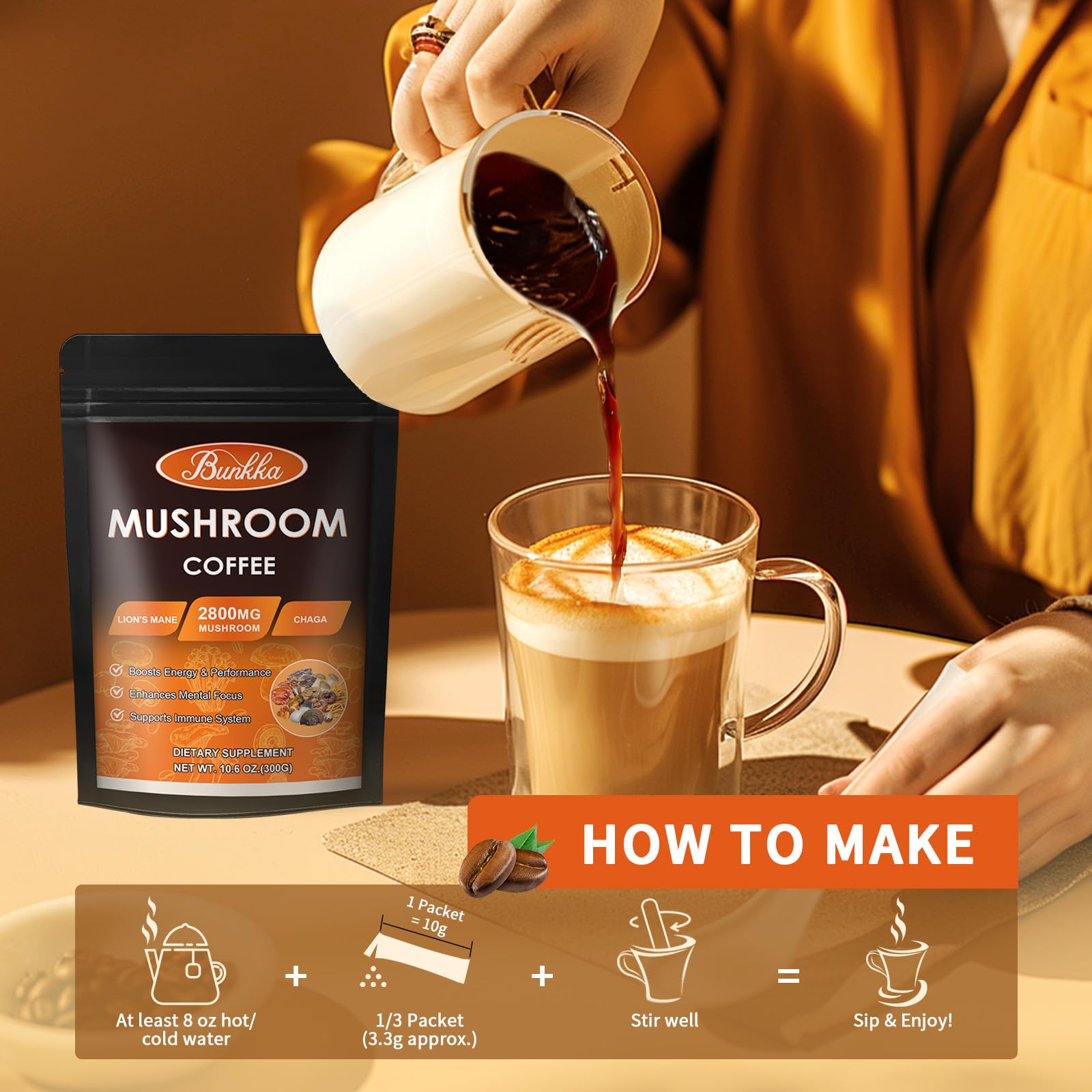 nutrient-rich coffee with chaga mushrooms