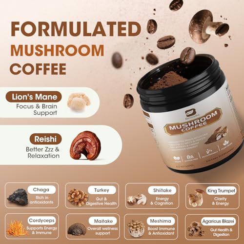 Nutrient-rich coffee with mushrooms