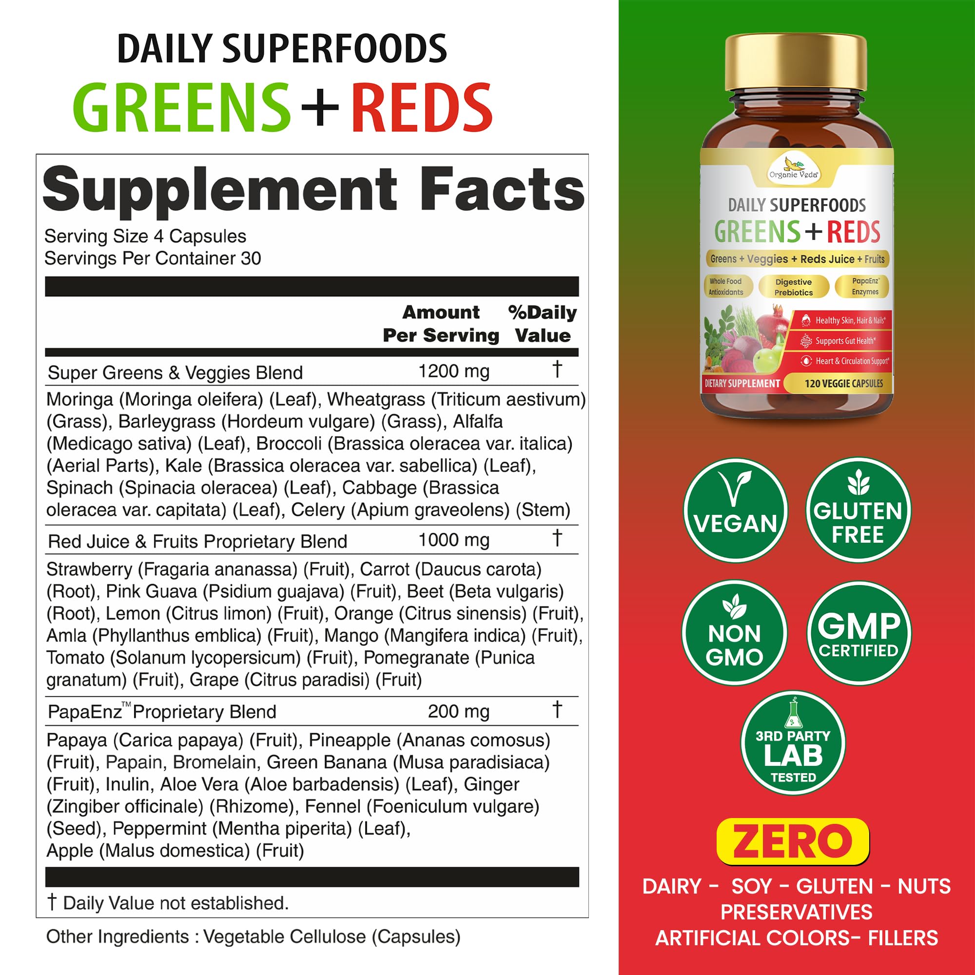 nutrient-rich fruits and veggies powder