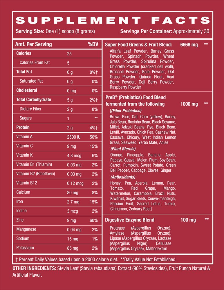 nutrient-rich green drink powder mix