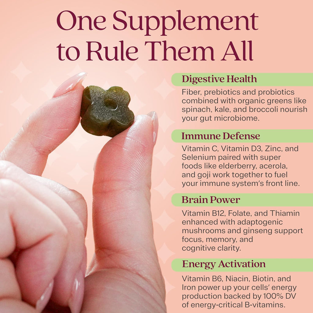 nutrient-rich green gummy supplements