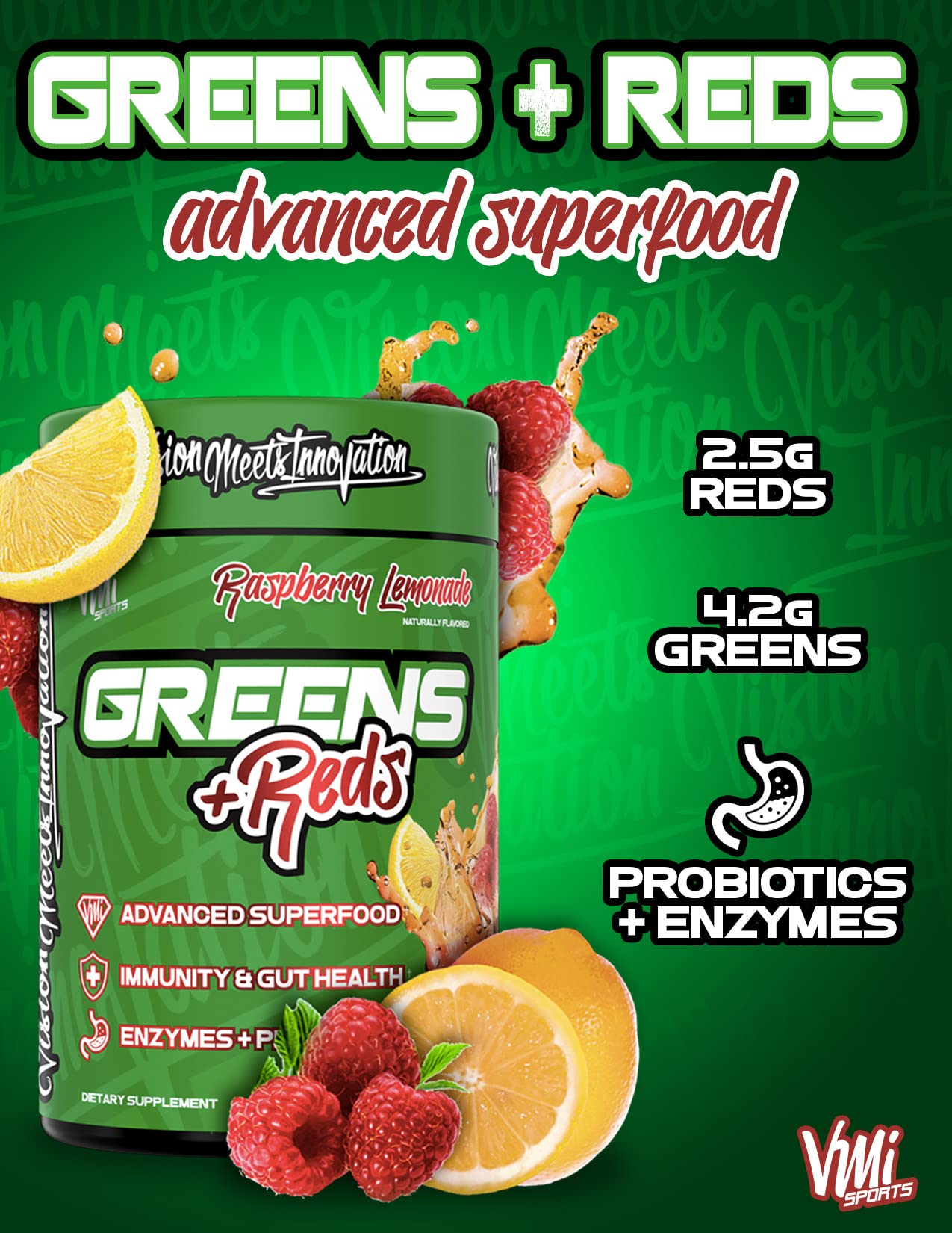 nutrient-rich greens and reds powder