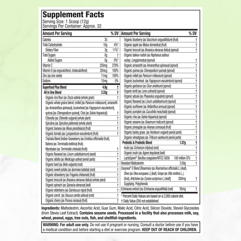 nutrient-rich greens powder for energy