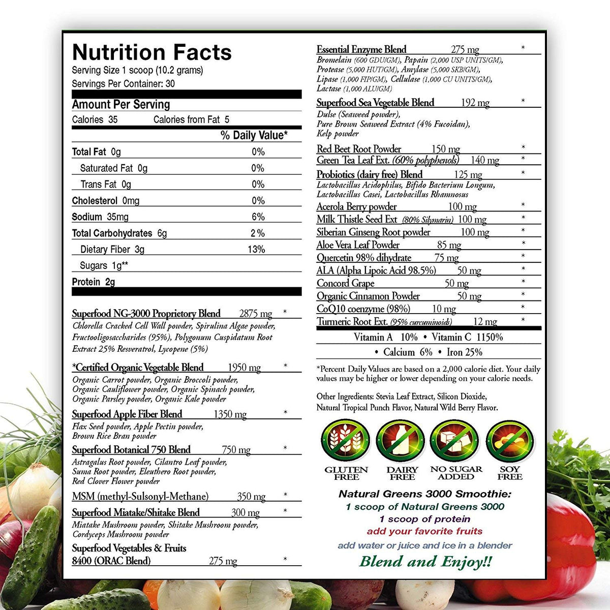 nutrient-rich greens powder supplement
