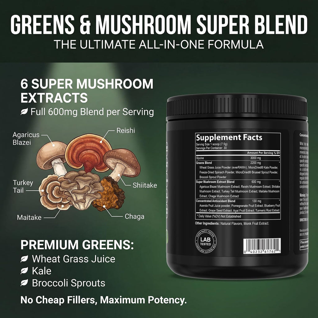 Nutrient-rich greens powder supplement