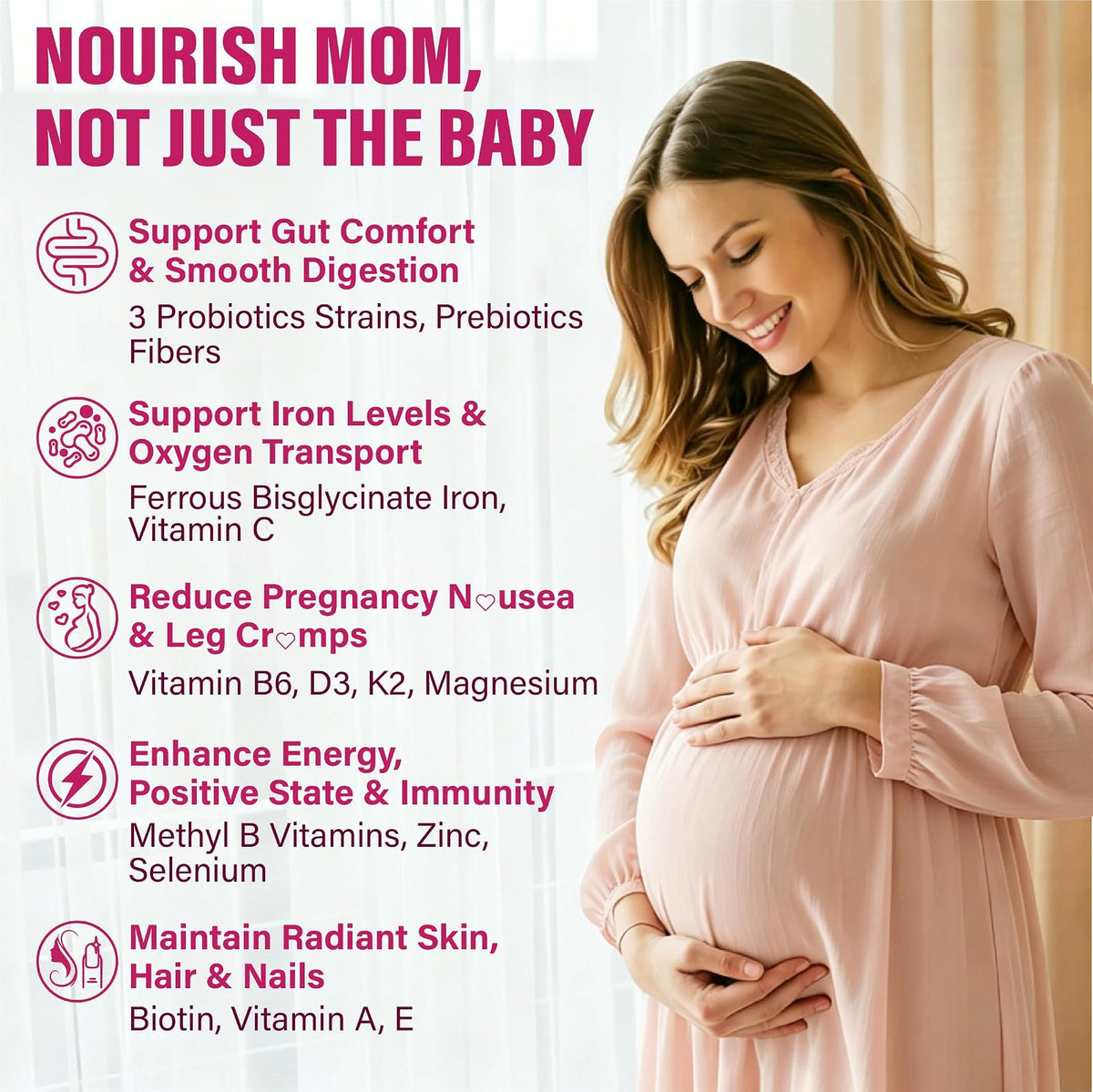 Nutrient-rich gummies for prenatal health