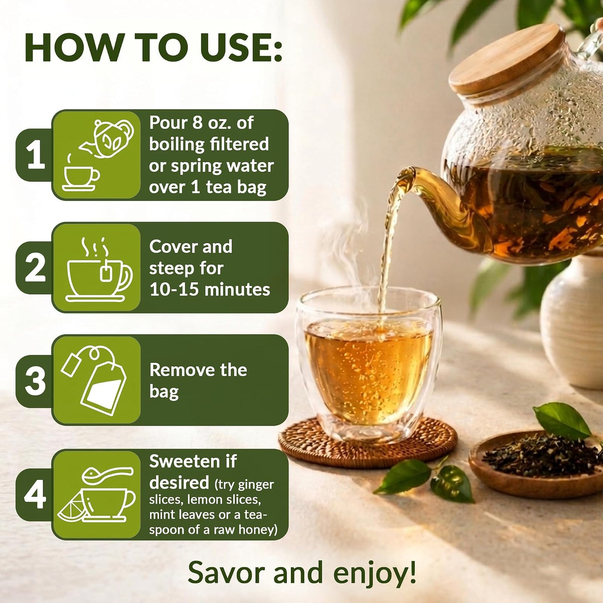 Nutrient-rich herbal tea blend