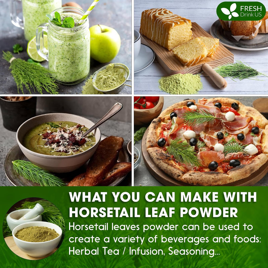 Nutrient-rich horsetail tea powder