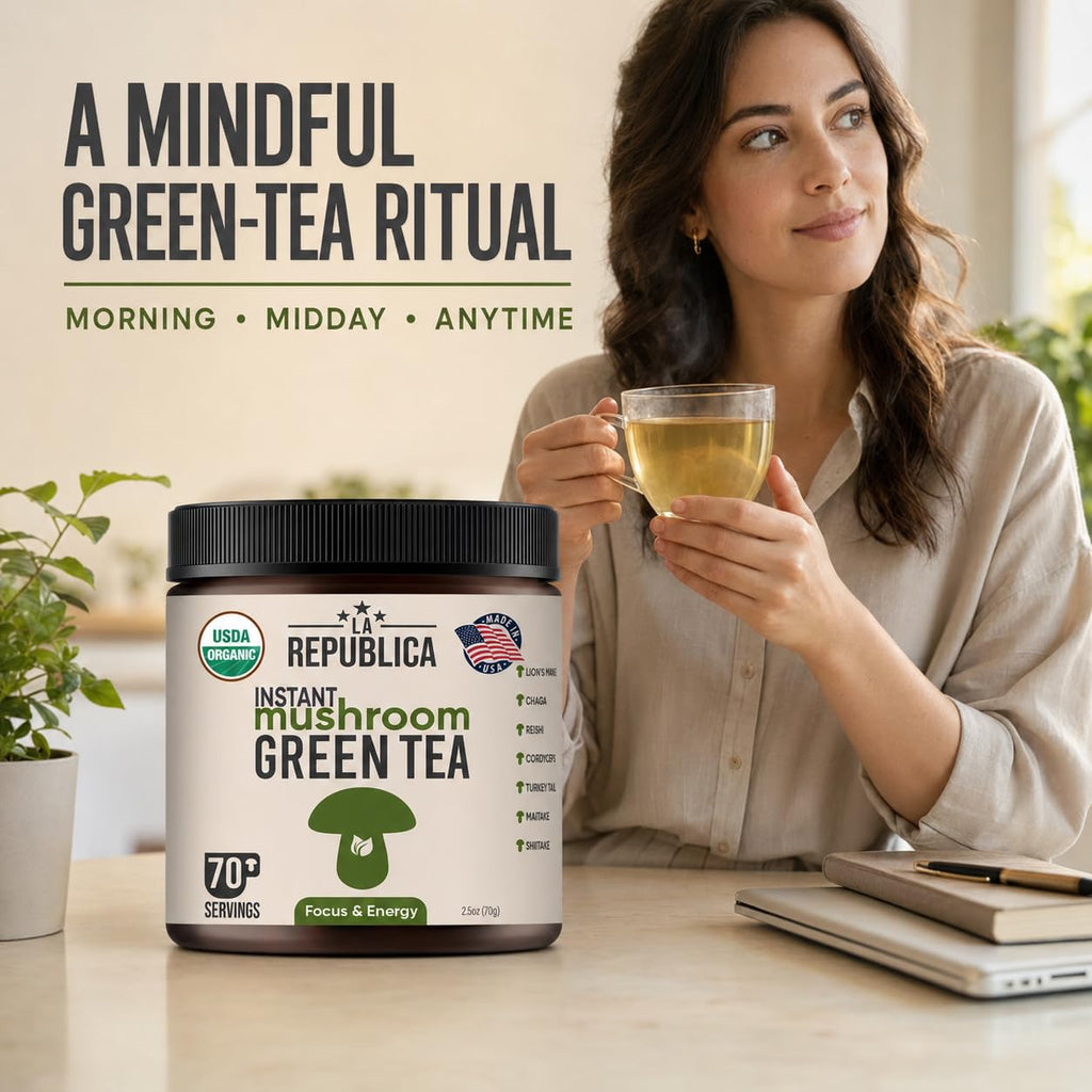nutrient-rich instant tea with mushrooms