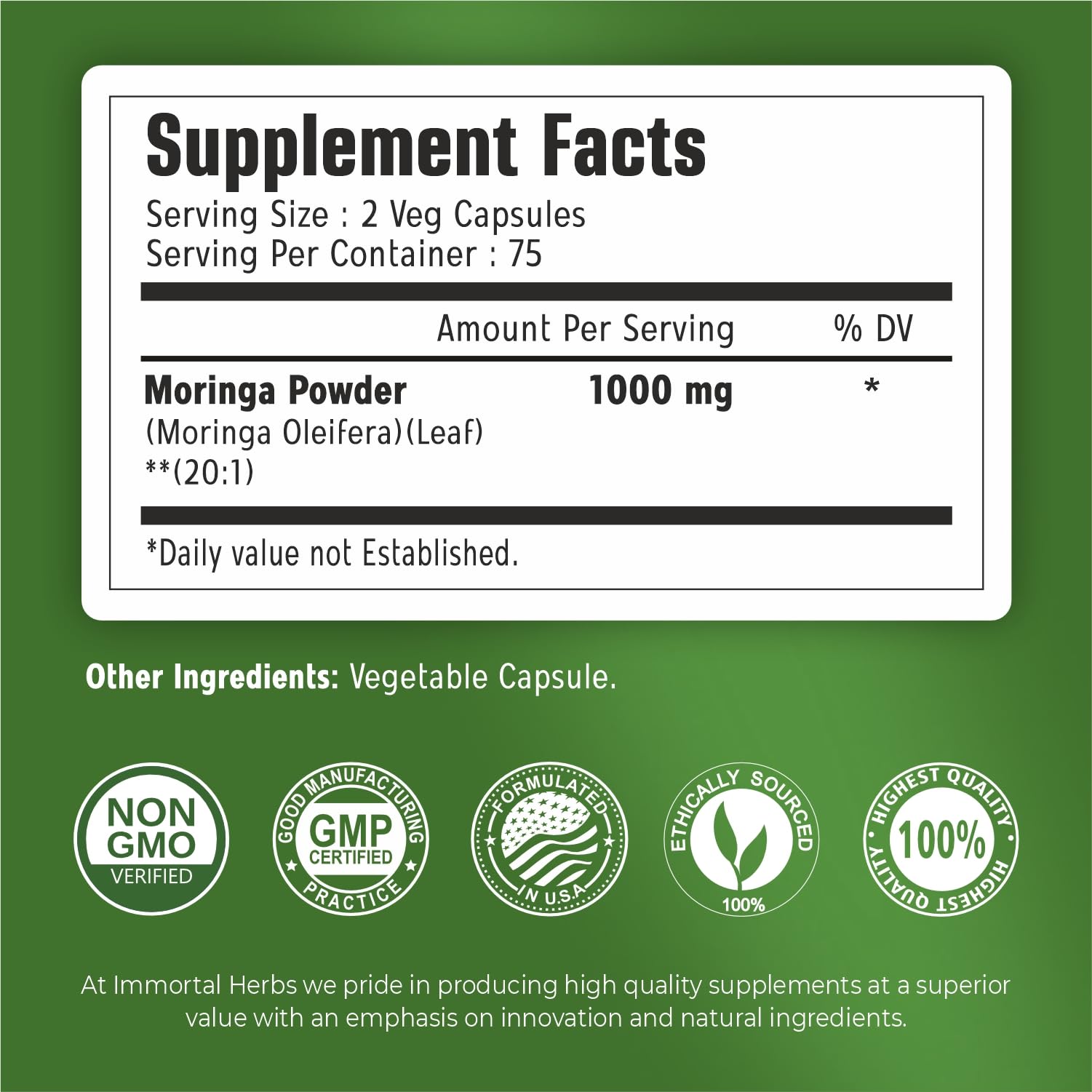 nutrient-rich moringa supplement