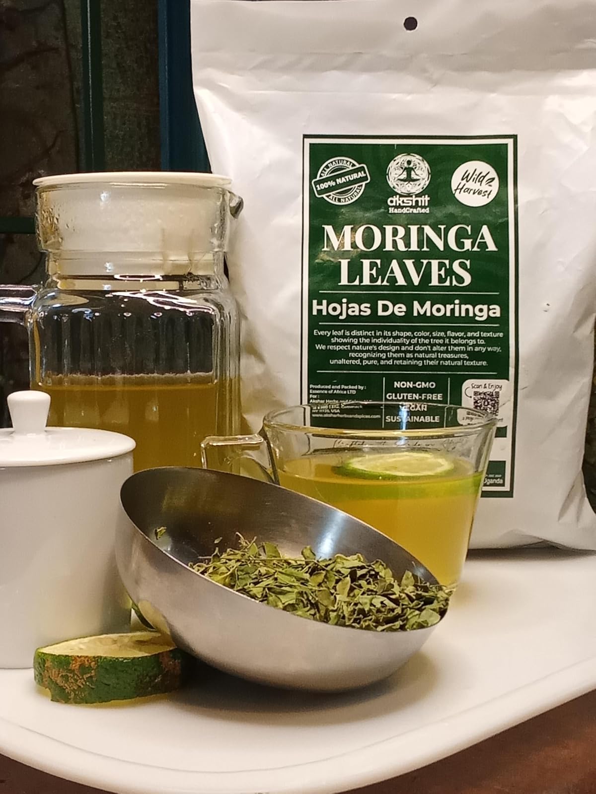 Nutrient-rich Moringa tea leaves